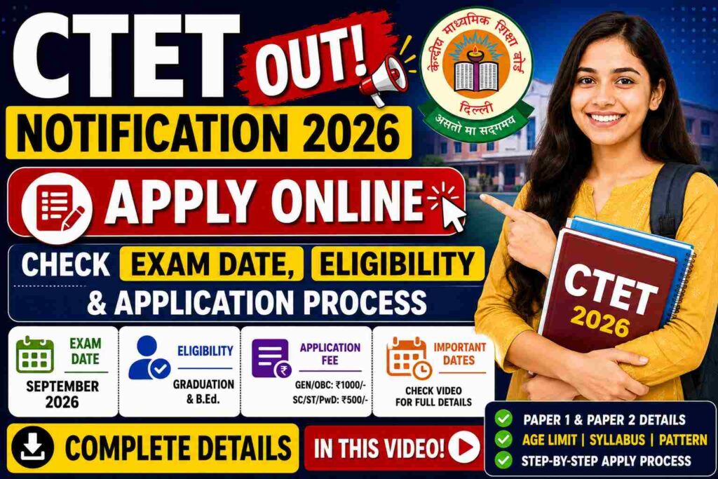 CTET Notification 2026 Out: Apply Online at ctet.nic.in, Check Exam ...